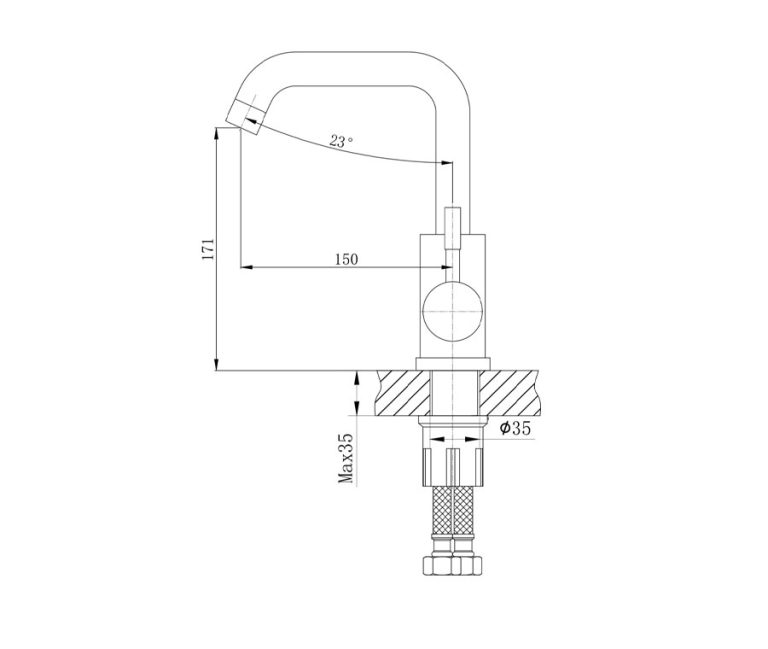ברז אמבטיה דגם NIL בגוון זהב מט - Star Bath